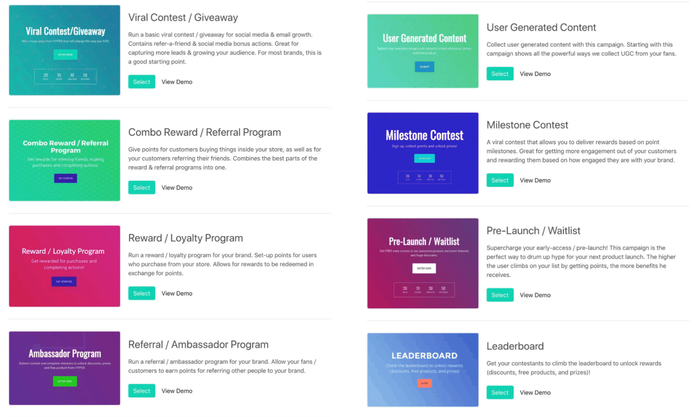 VYPER Instagram Giveaways & Contests | VYPER - Giveaway & Contest Builder